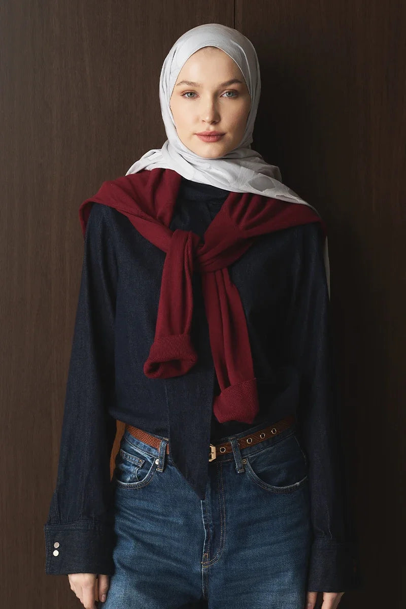 Naiya Jakar Şal Wave Desen - Gümüş – Madame Polo